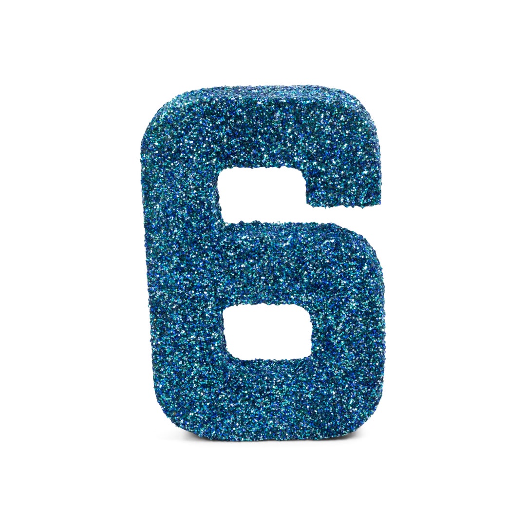 Giant Number 6 Coastal Sparkle 8 6 Smash Cake Prop Table Deco XL ...