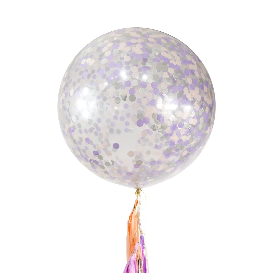 Large Confetti Balloon Lavender Silver Peach Giant Confetti - Etsy