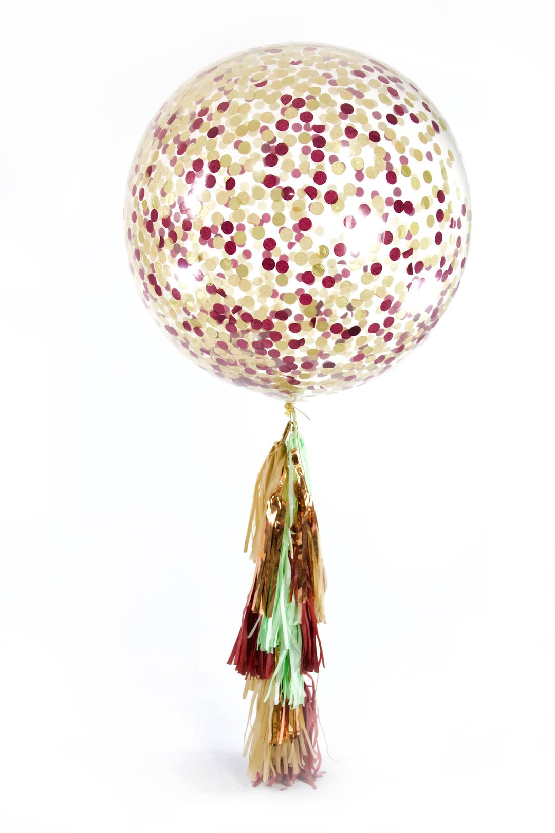 Large Confetti Balloon Burgundy Kraft Brown Cream Giant Confetti ...