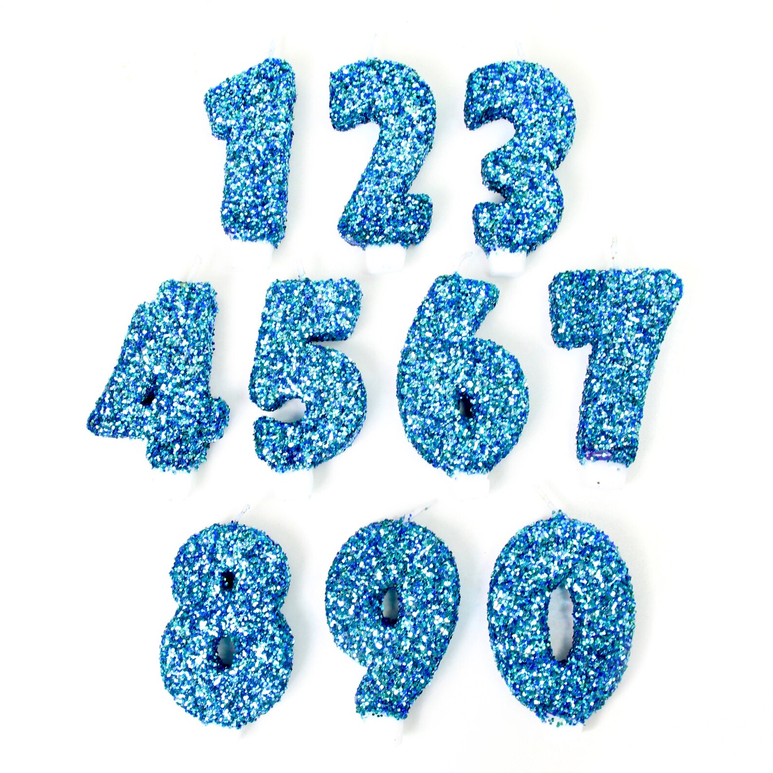 3 Number 5 Candle Blue coastal Sparkle - Etsy