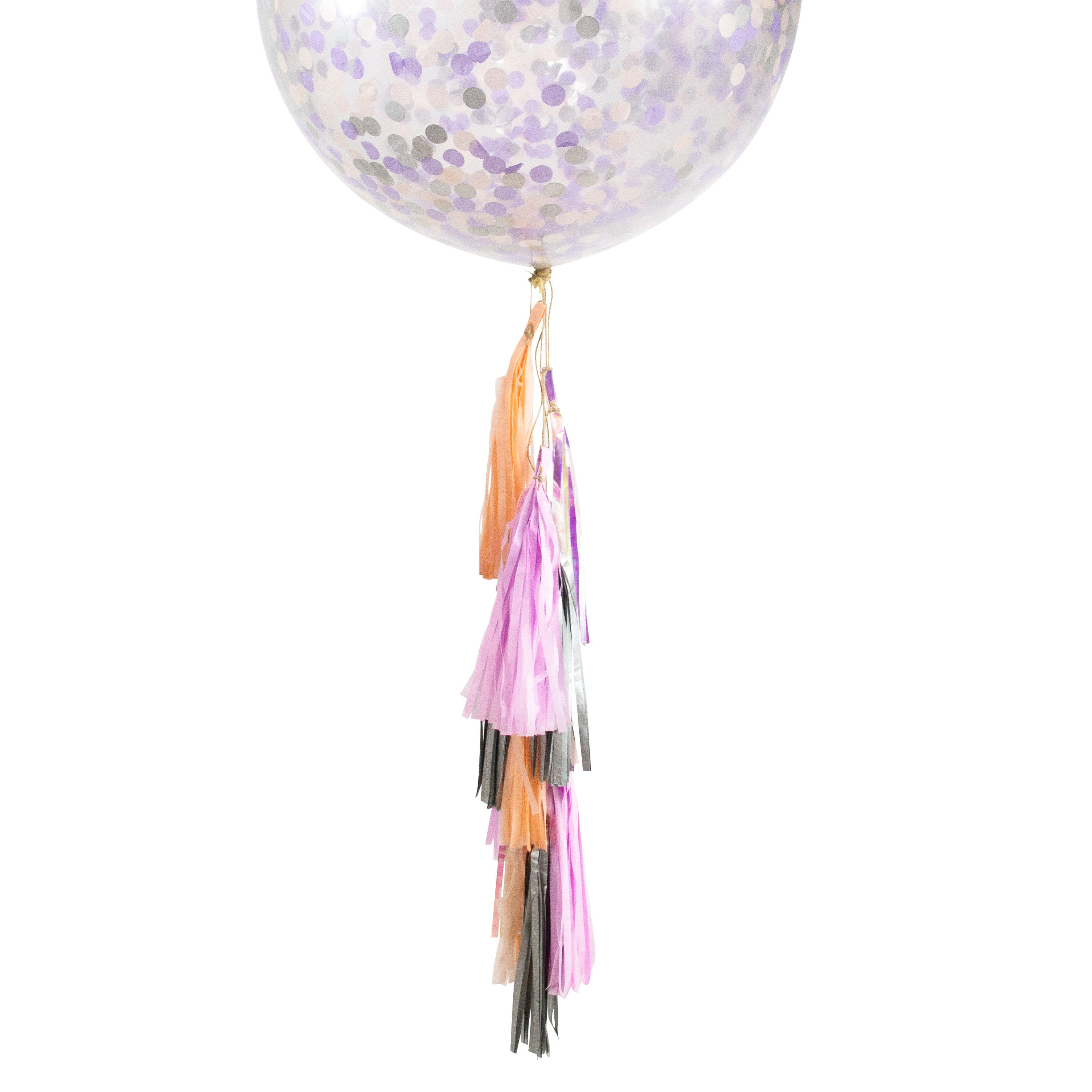 Large Confetti Balloon Lavender Silver Peach Giant Confetti - Etsy