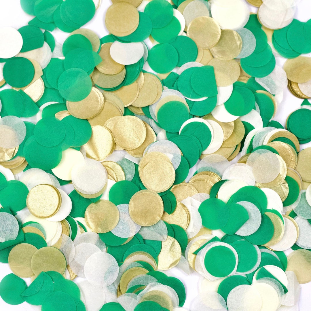Confetti Pack Green Gold Cream Biodegradable 1 Confetti - Etsy