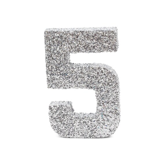 Giant Number 5 Silver Coarse 8 5 Smash Cake Prop | Etsy UK