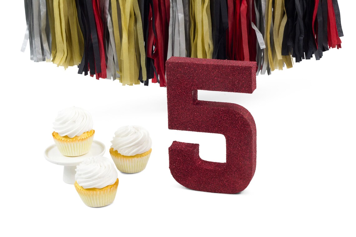 Giant Number 5 Red 8 5 Smash Cake Prop Table Deco XL | Etsy