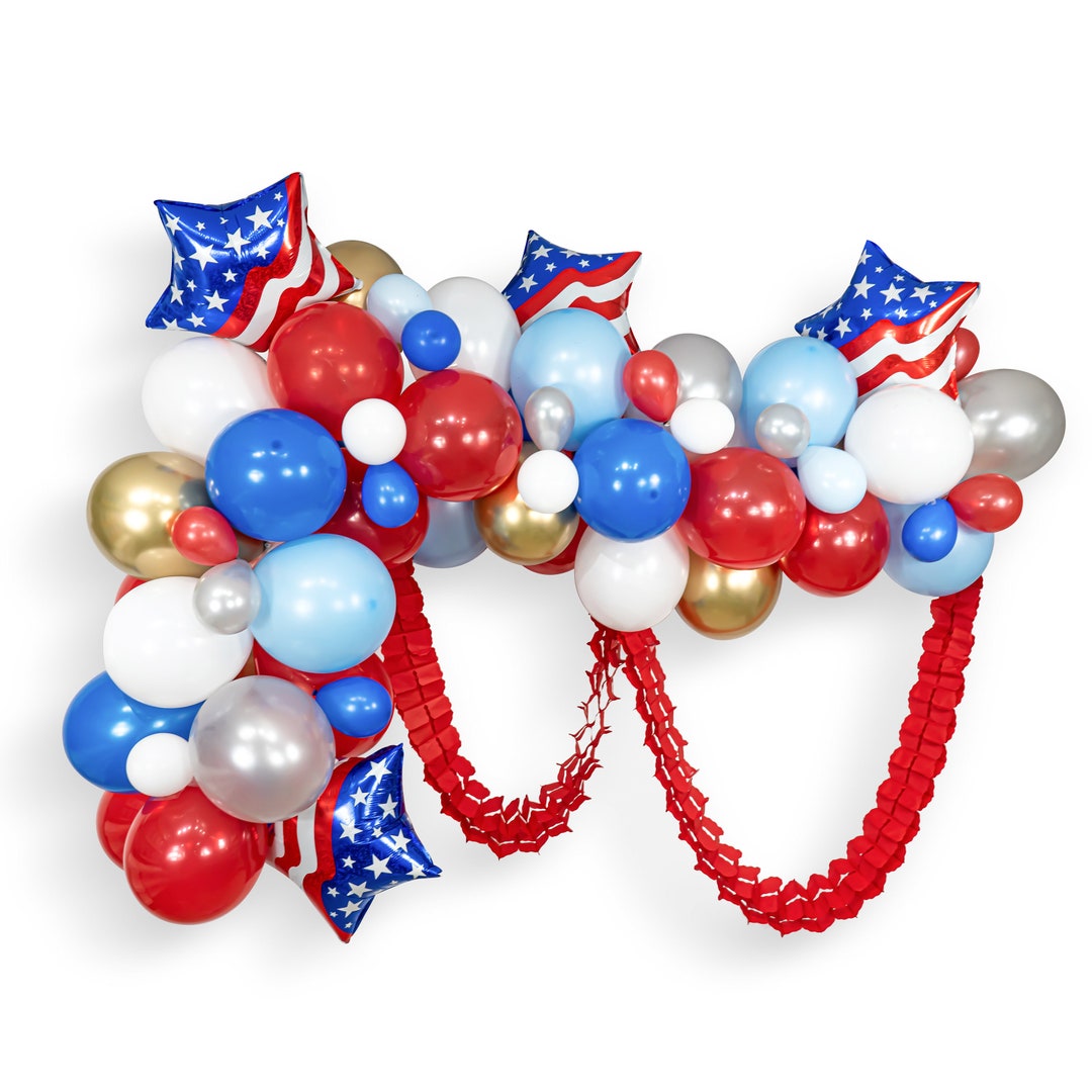 Kit De Guirnalda De Globos Gigantes Arco De Globo Gigante Rojo Blanco Azul Evening Sparklers Xl