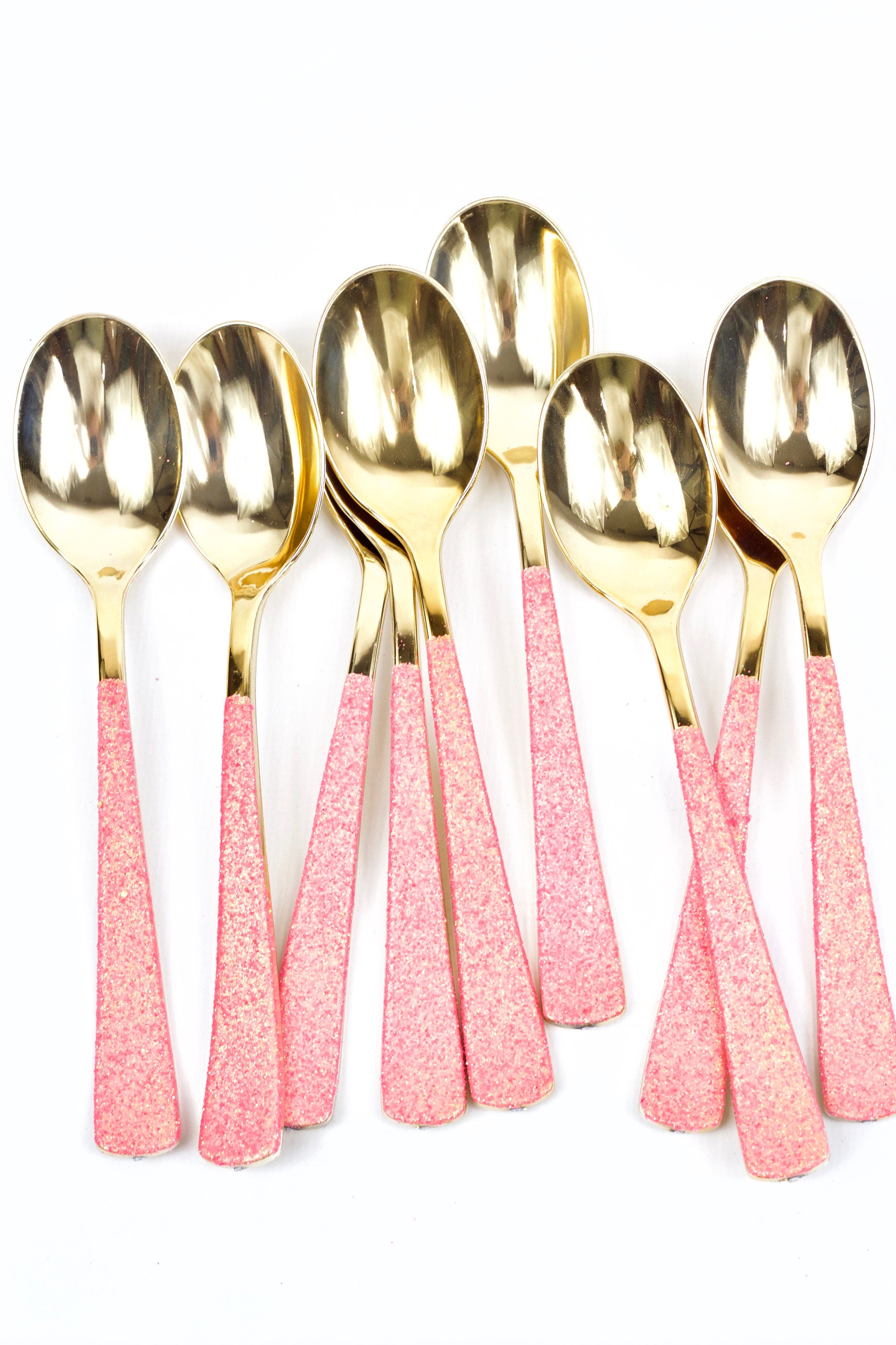 15pc Gold Spoons Hot Pink Glitter Decorative Silverware - Etsy UK
