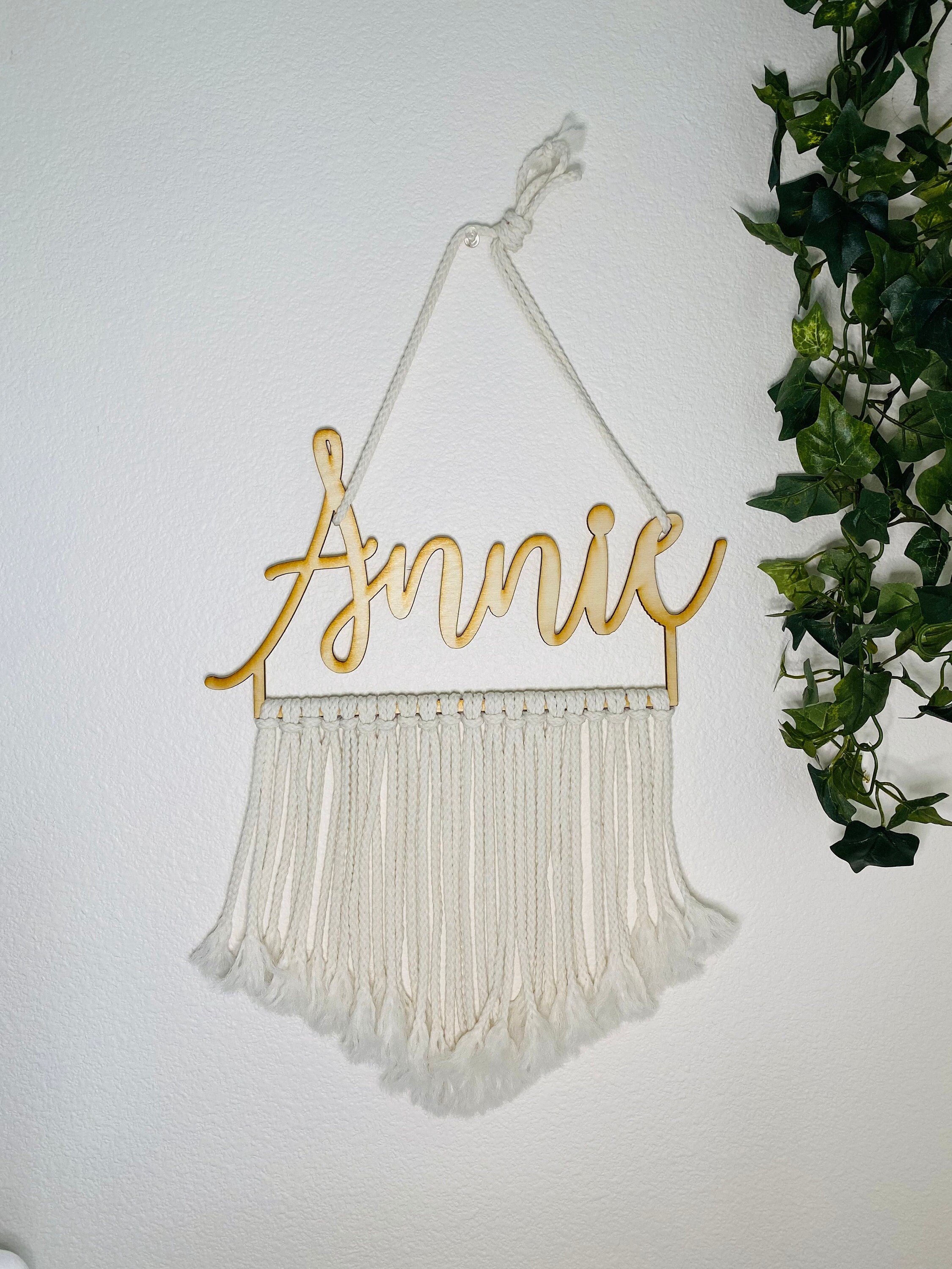 Custom Macrame Wood Name Sign Baby Shower Gift Wedding Mr - Etsy