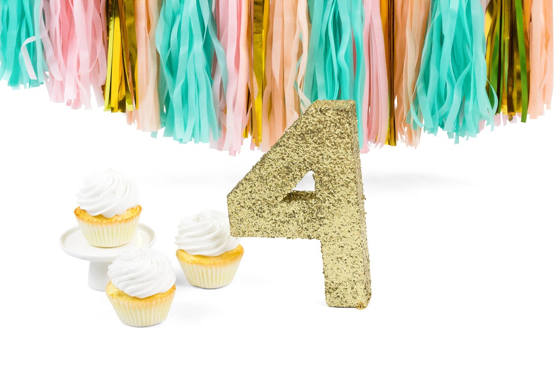 Giant Number 4 Gold Coarse 8 4 Smash Cake Prop | Etsy