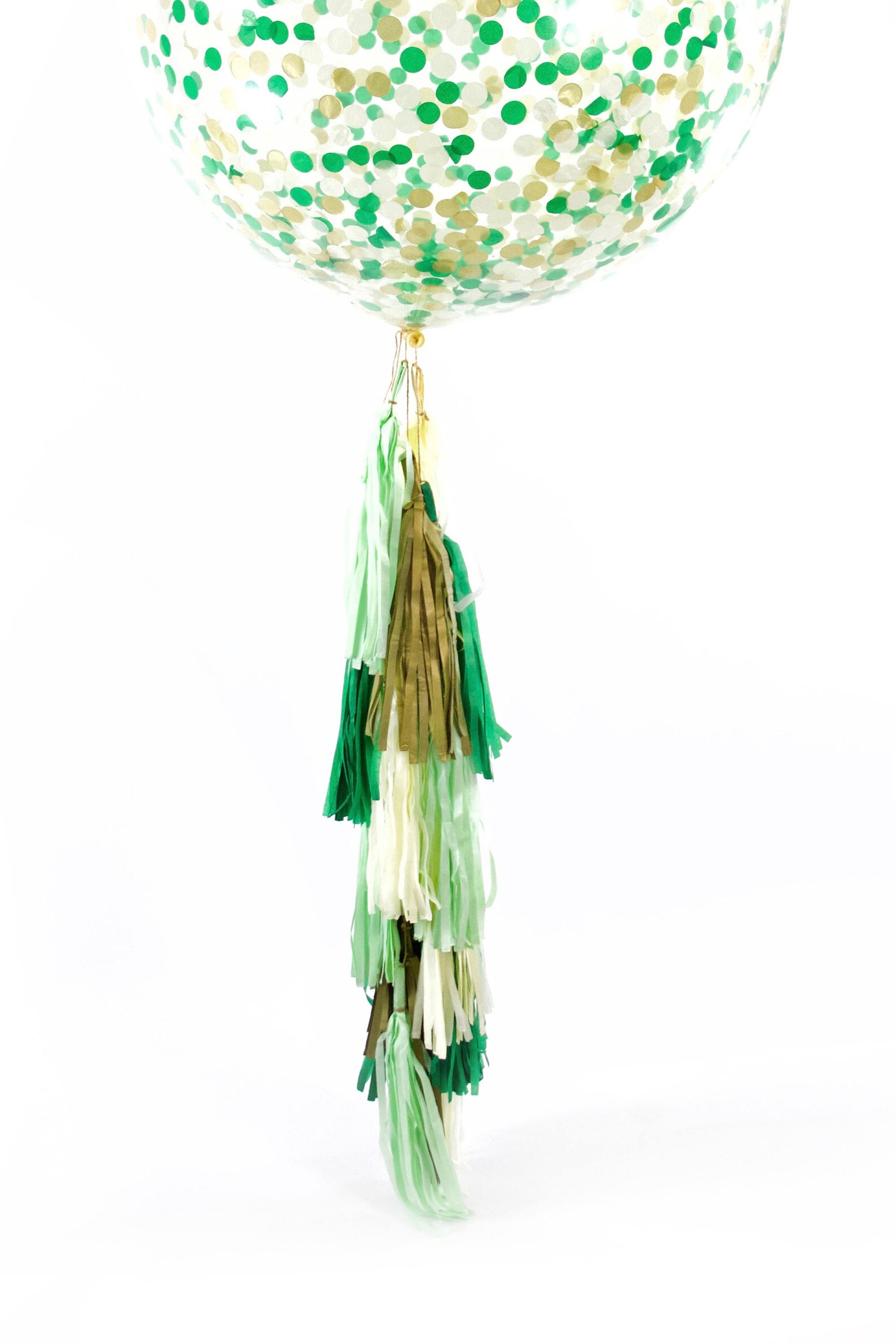 Large Confetti Balloon Gold Green Cream Giant Confetti - Etsy
