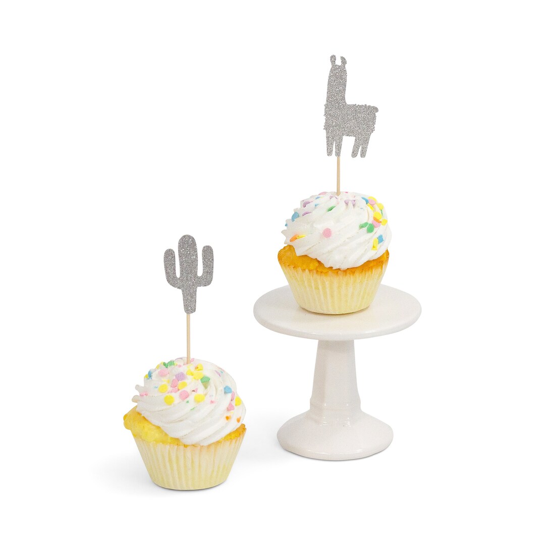 Cactus/llama Toothpick Toppers Silver Toothpick Topper Cupcake ...