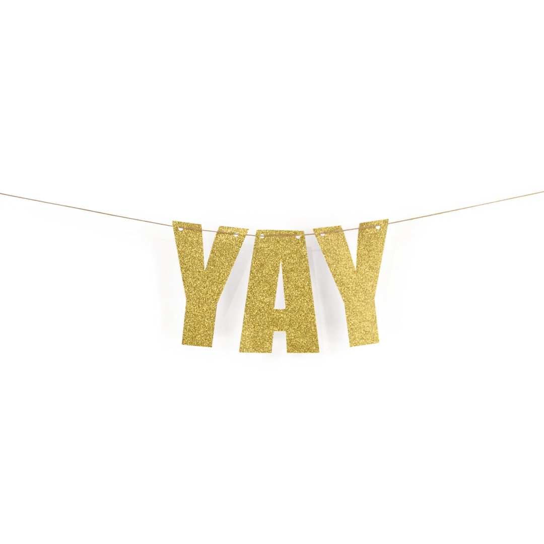Yay Banner Gold Birthday, Anniversary, Backdrop, XL Photoshoot Prop ...