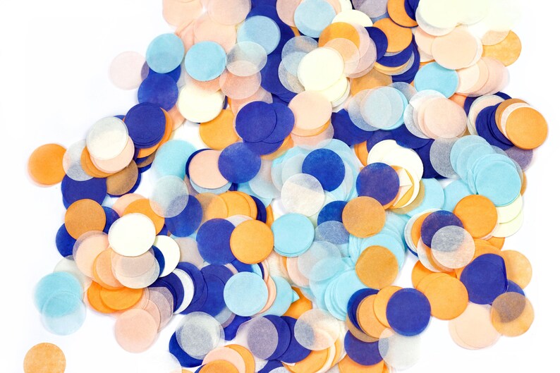 Confetti Pack Navy Orange Blue Peach Biodegradable 1 - Etsy