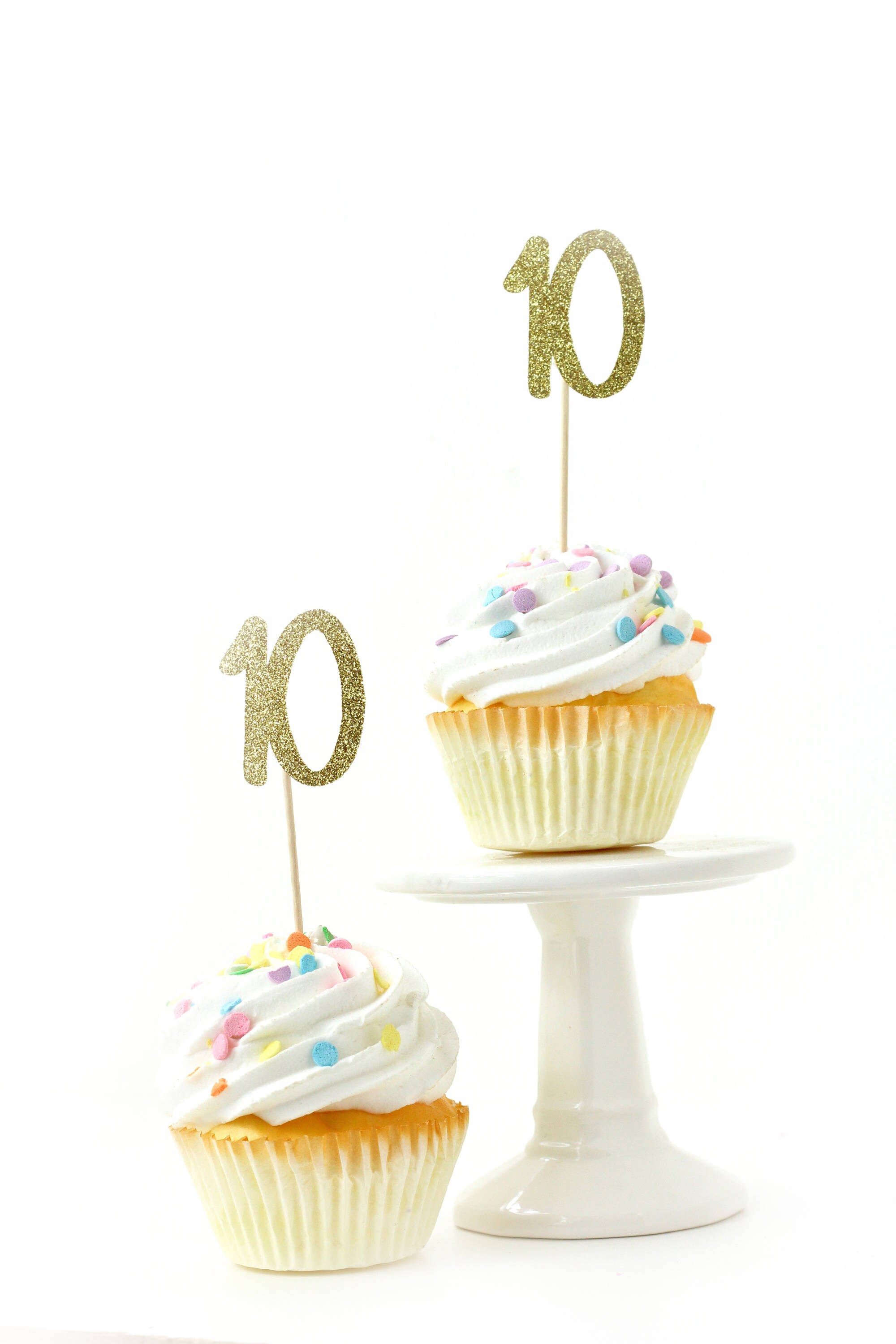 Number 10 Toothpick Toppers Gold Toothpick Topper Cupcake - Etsy