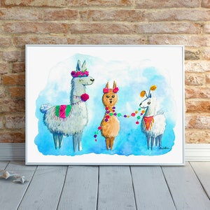 Llama Poster, Alpaca Wall Art, Mama Llama, Cute Kids Room Decor - Etsy