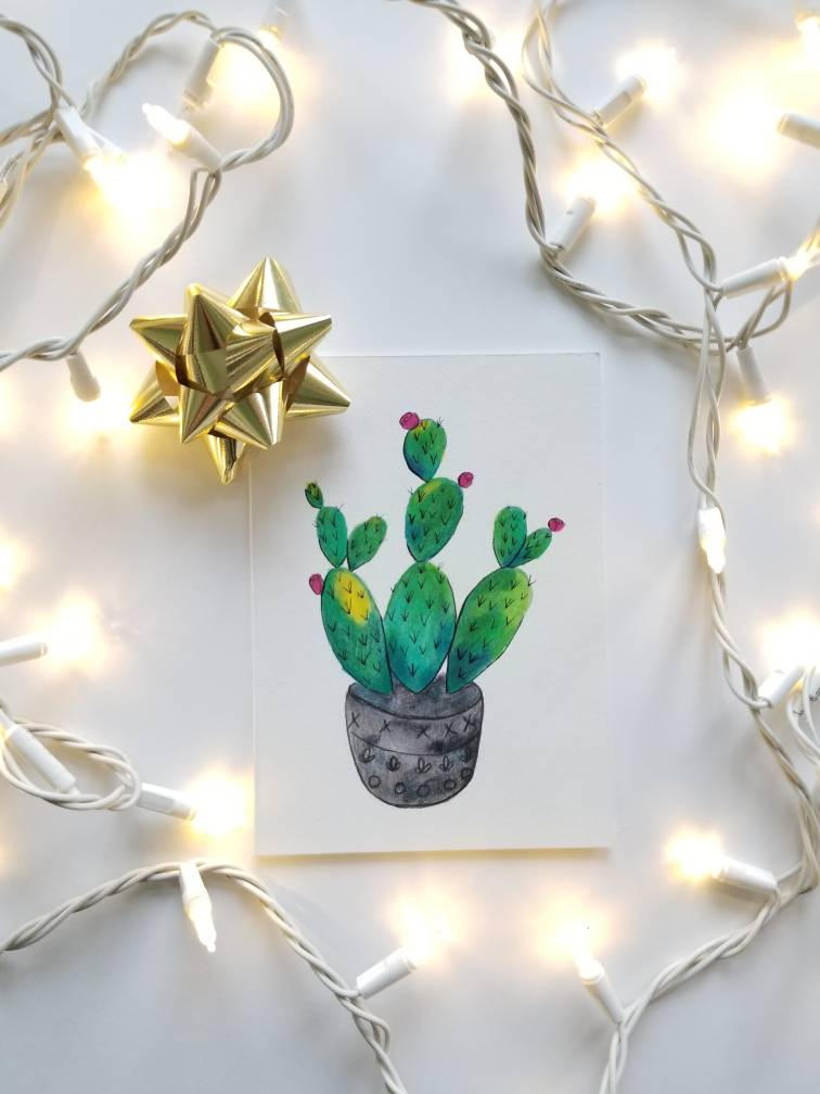 Watercolor Cactus Print Cactus Decor for Nursery Cactus Gift Ideas ...