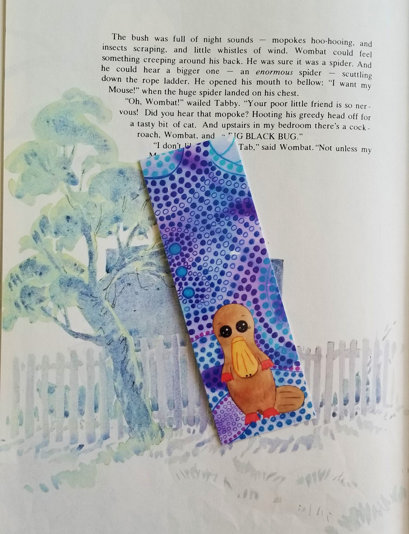 Platypus bookmark Colorful Australian book mark Aboriginal | Etsy