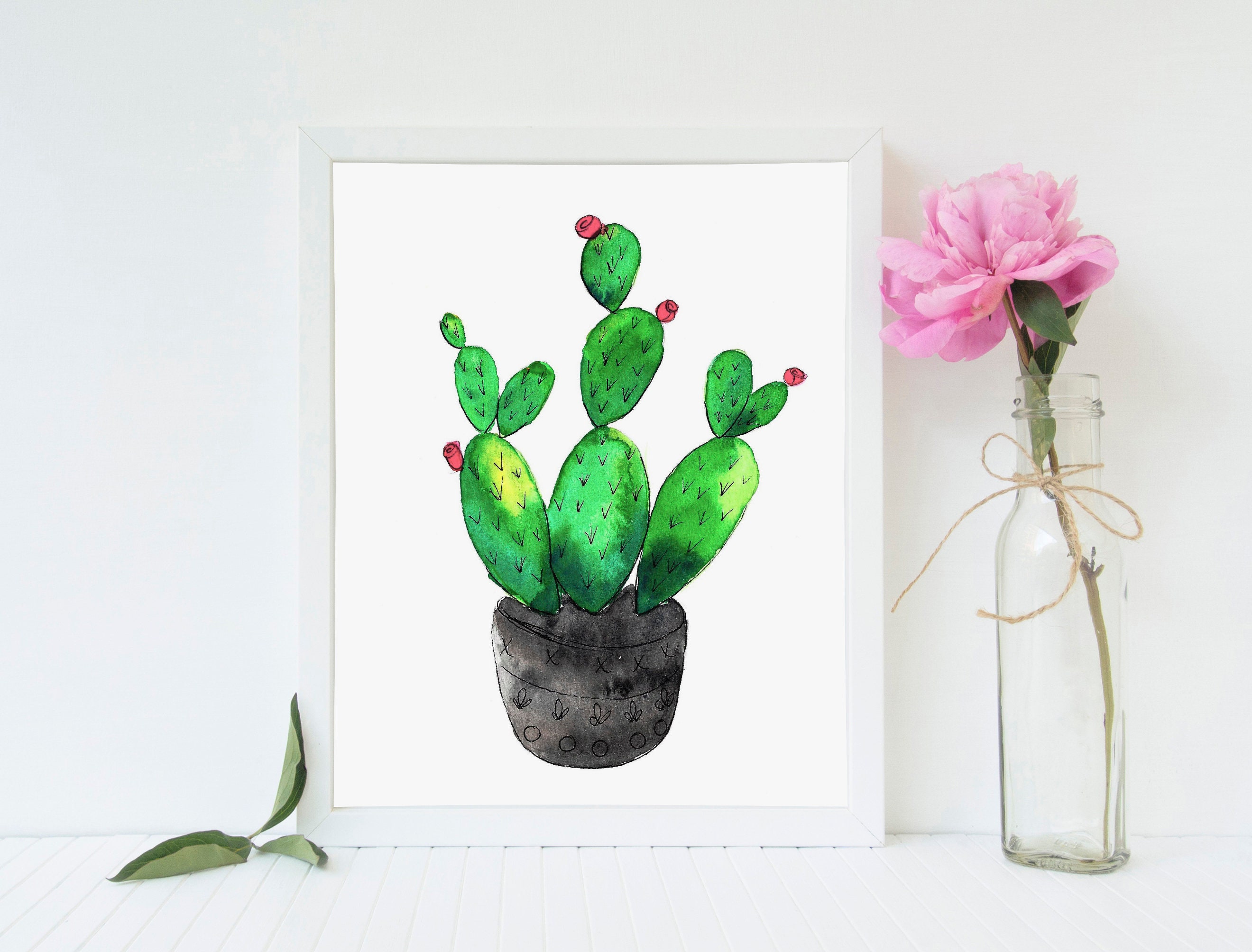 Watercolor Cactus Print Cactus Decor for Nursery Cactus Gift - Etsy