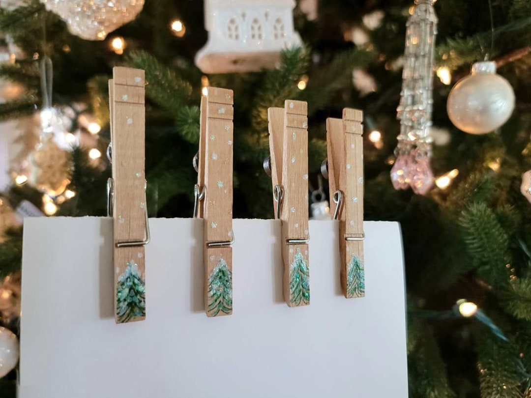Christmas Clothespins | Holiday Magnetic Pegs | Christmas Tree Clothes ...