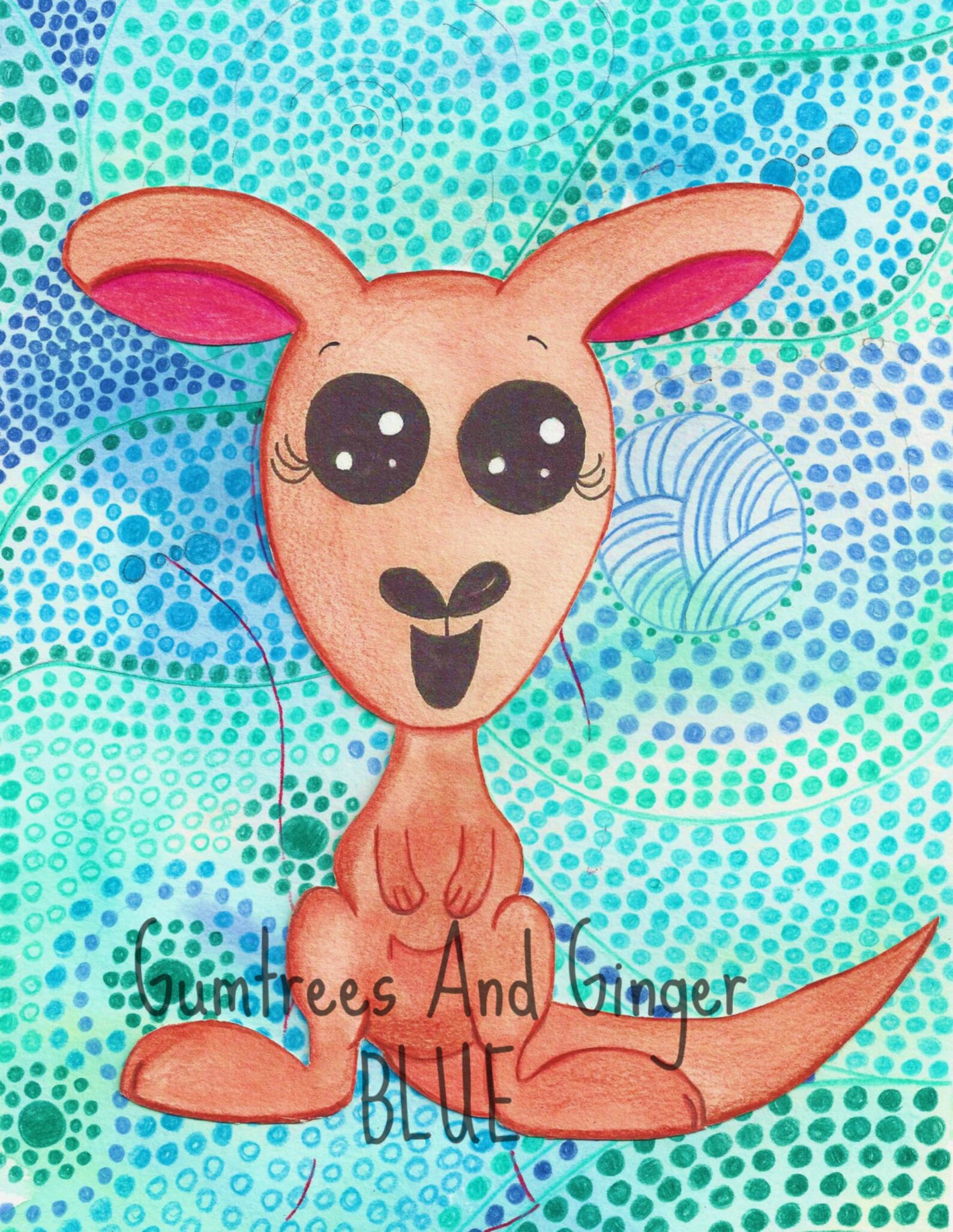 Watercolor Kangaroo Print, Australian Art, Aboriginal Art, Kangaroo ...