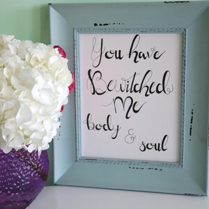 You Have Bewitched Jane Austen Book Gifts Jane Austen Wall Art Mr Darcy ...