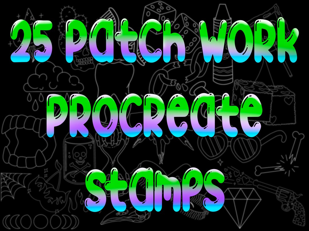 25 Patch Work Tattoo Procreate Stamp Brushes - Etsy