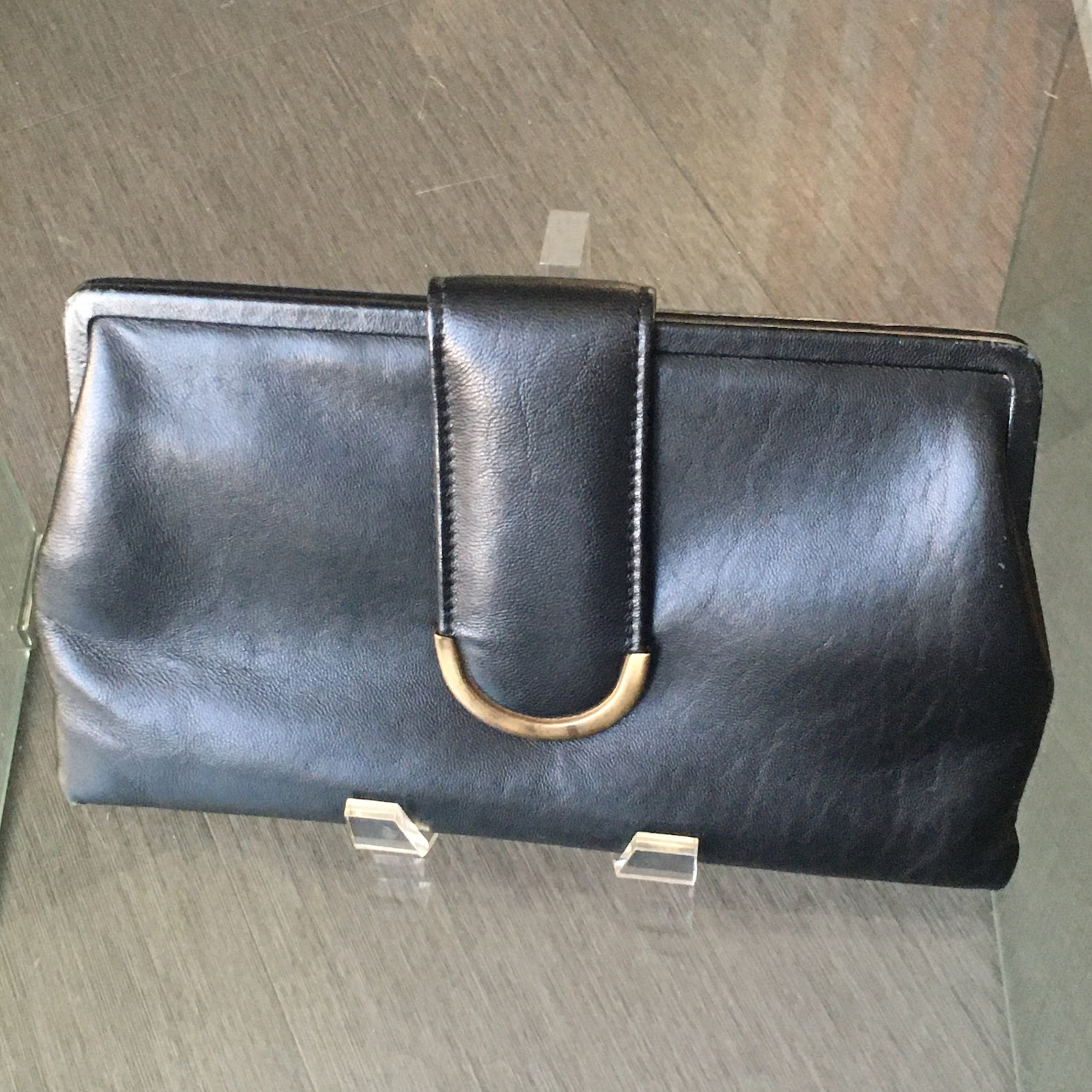 Vintage / Jane Shilton / Black / Leather / Clutch / Handbag / Purse ...