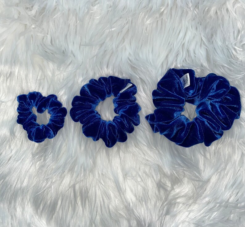 Royal Blue Velvet Scrunchies - Etsy