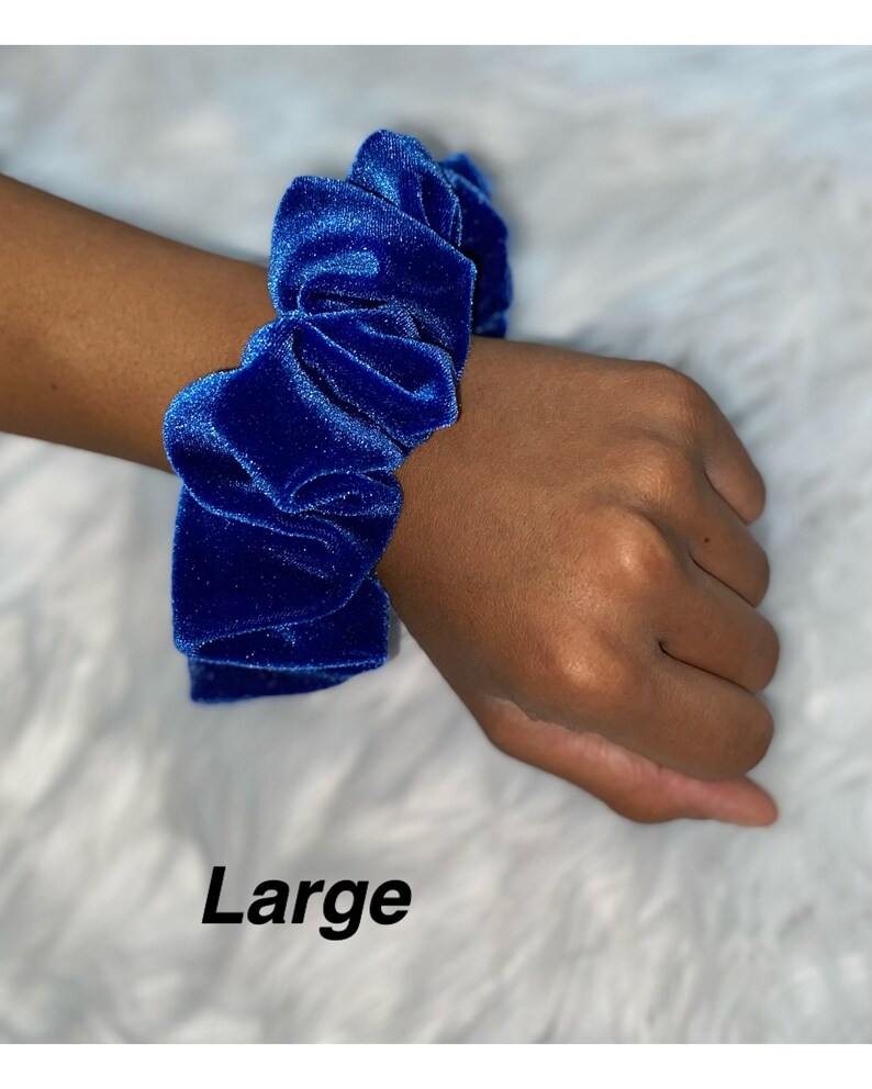 Royal Blue Velvet Scrunchies - Etsy