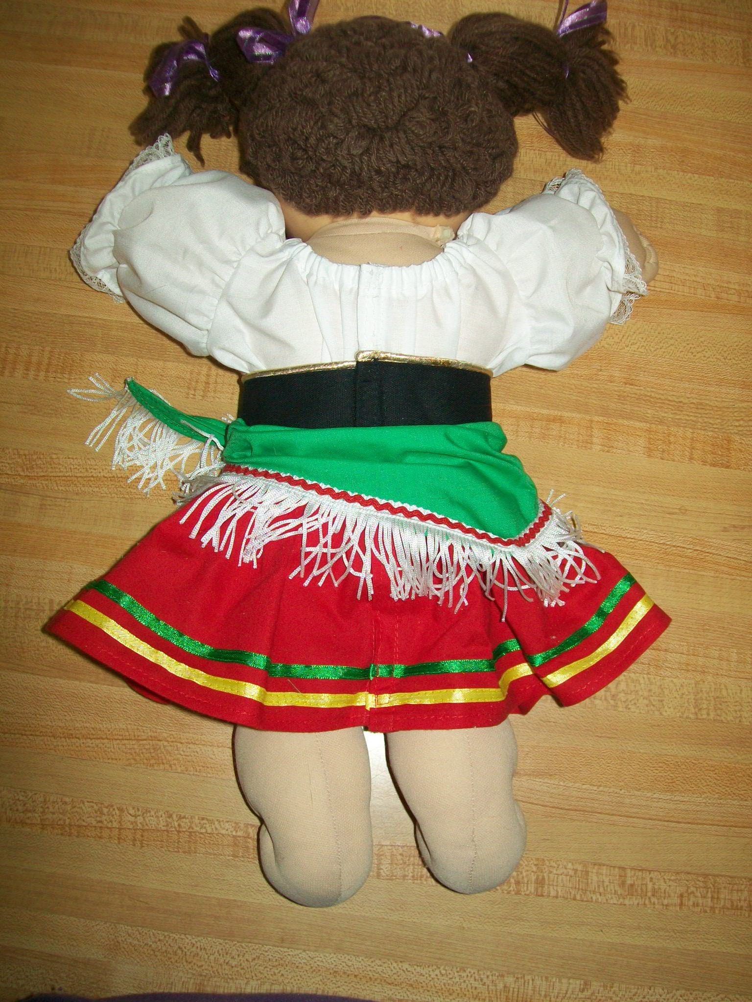 Italian Tarantella Folk Dress W/ Ribbons and Laced Girdle and Green ...