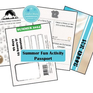 Summer Fun Activity Passport for Kids, Including Hiking and Biking ...