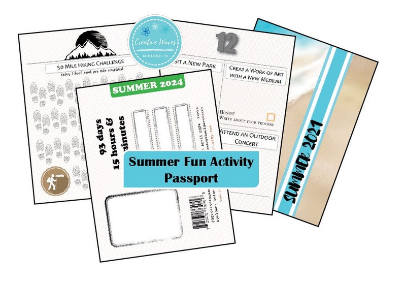 Summer Fun Activity Passport for Kids, Including Hiking and Biking ...