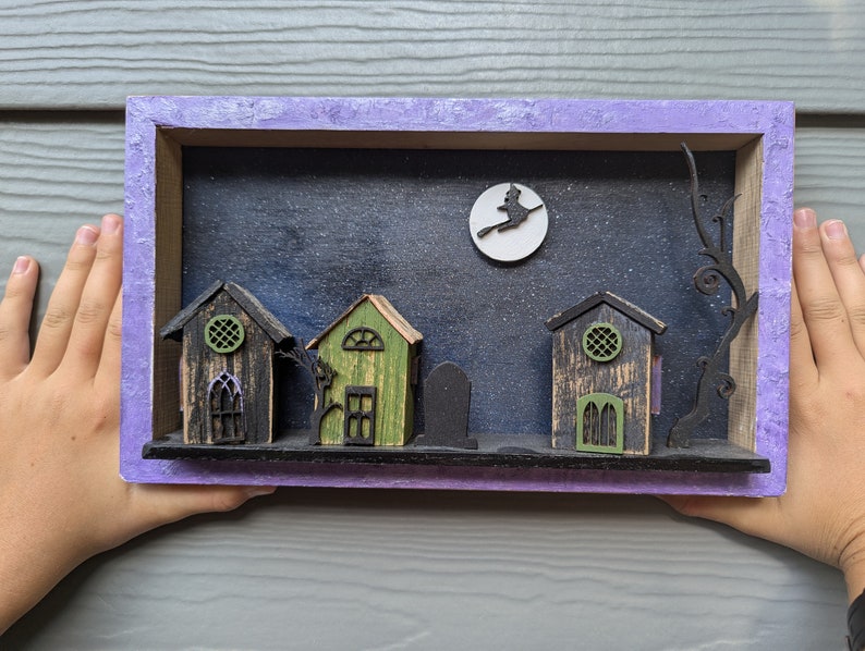 Spooktacular Framed Halloween Scene Halloween Art Décor - Etsy