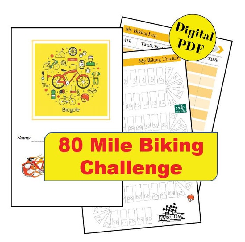 Kids Summer Biking Tracker Printable: Outdoor Activity Log (digital ...