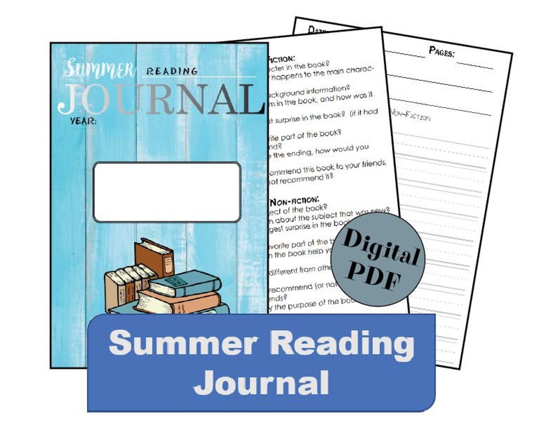 Printable PDF Kids Reading Journal, Summer Activity Worksheet, Kids ...