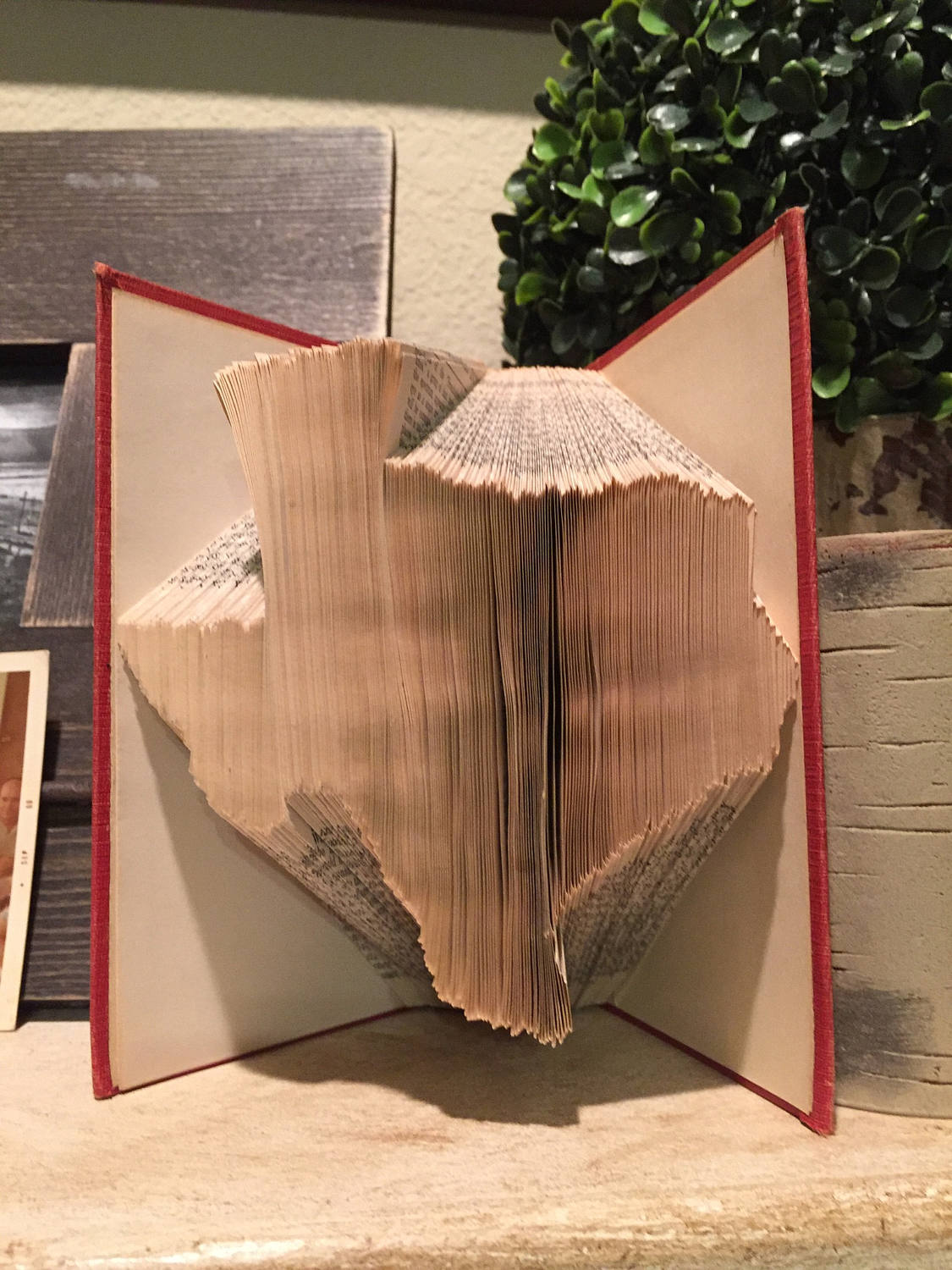 Handcrafted Folded Book Art State of Texas Texas Decor | Etsy