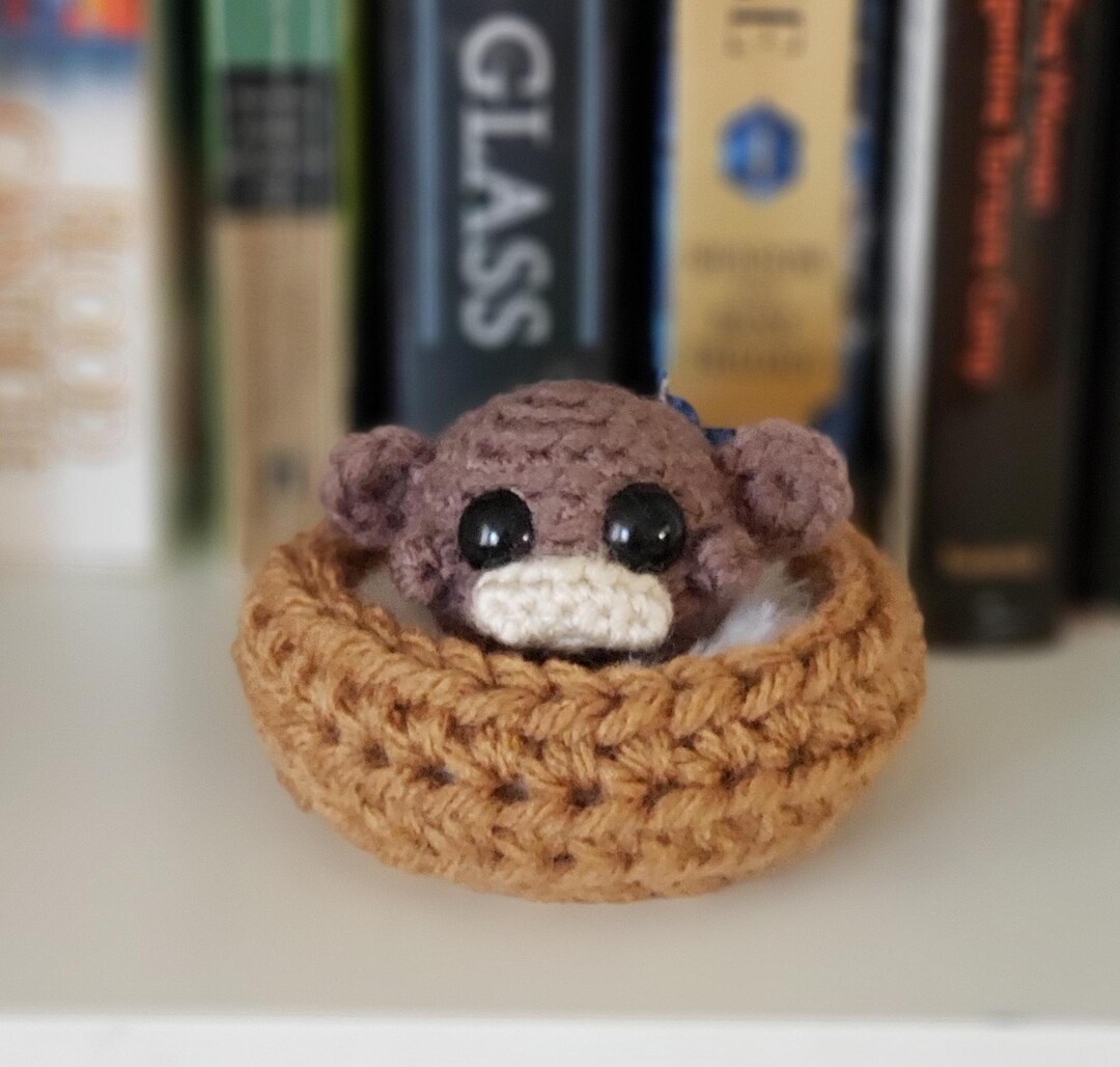 Mini Monkey Crochet Pocket Pet Plush Desk Toy (bed Included) - Etsy
