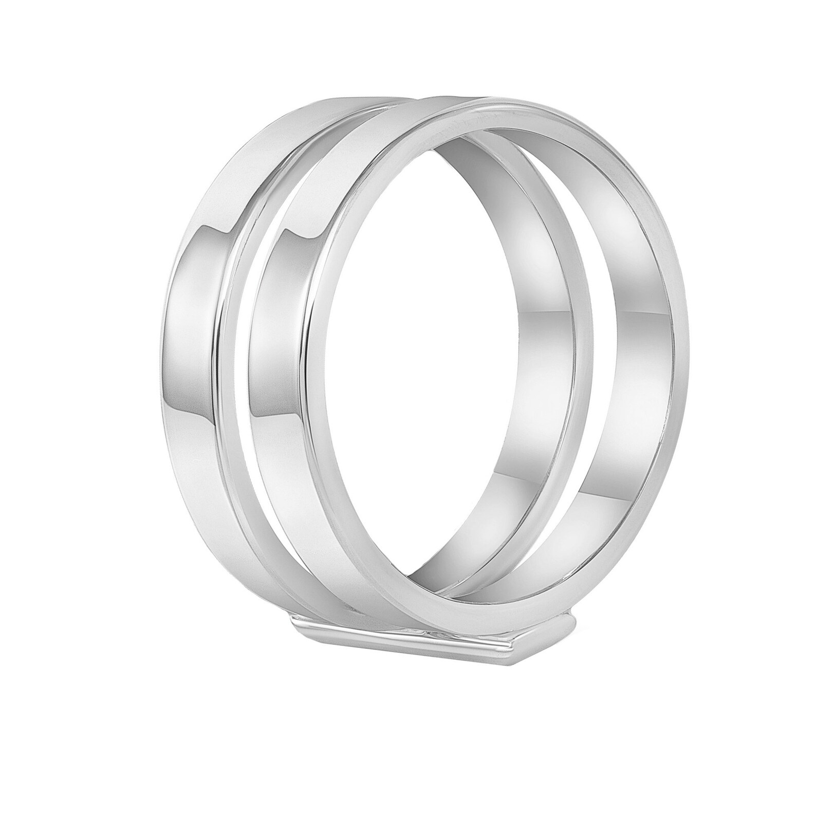 Tousiattar Double Ring 14k or 18k Rose White Yellow Gold Double Stack ...