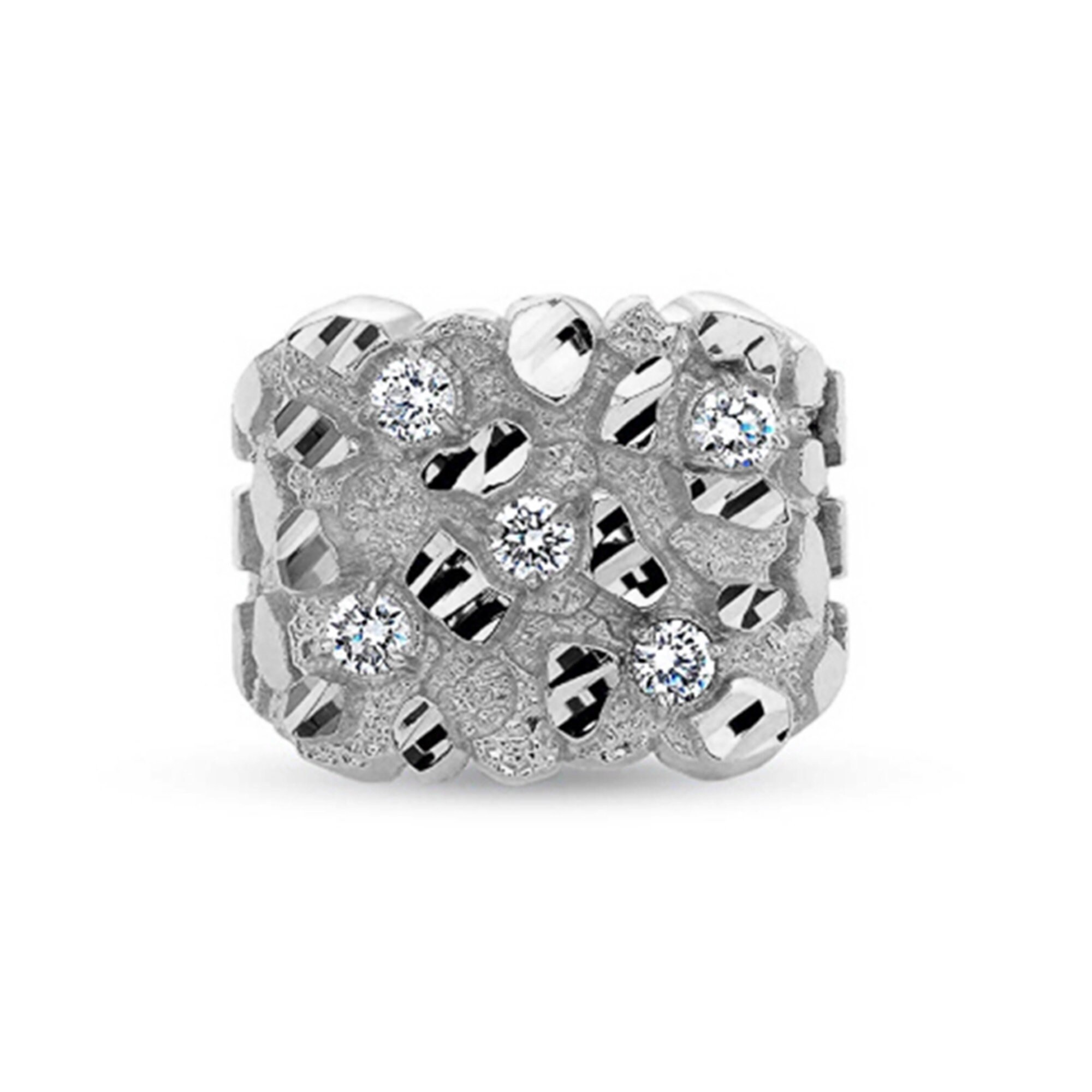 Mens Solid Gold Nugget Diamond Ring Solid 10k14k or 18 | Etsy