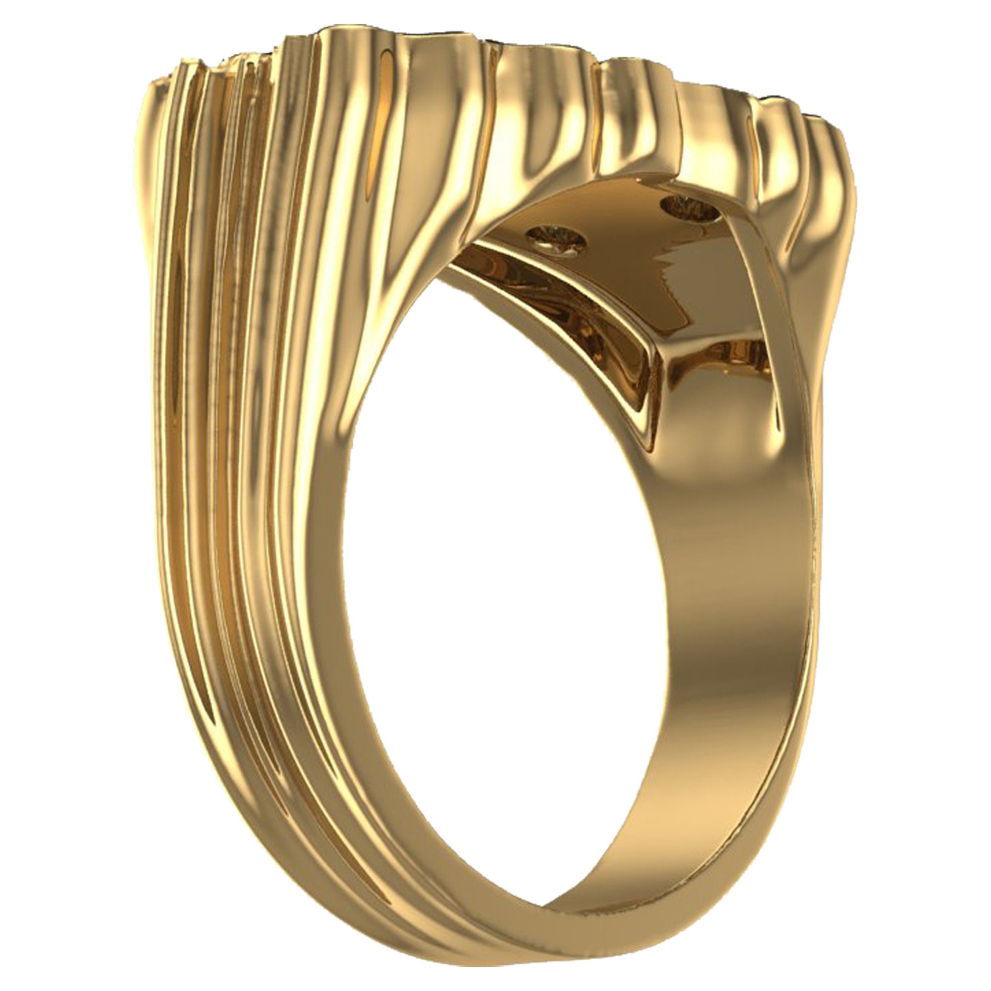 Solid Gold Nugget Ring Diamonds 18 Karat10k14k Yellow | Etsy