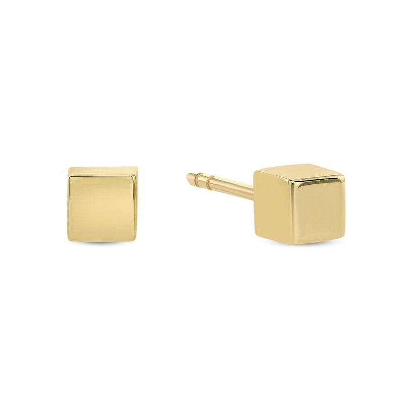 14k Cube Studs Earrings - Etsy