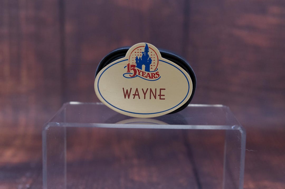 Authentic Disney Cast Member Name Tag Wayne WDW 15th Anniversary - Etsy