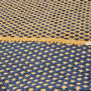 Navy Blue and Mustard Geometric Runner Rug / Kitchen Runner Rug ...