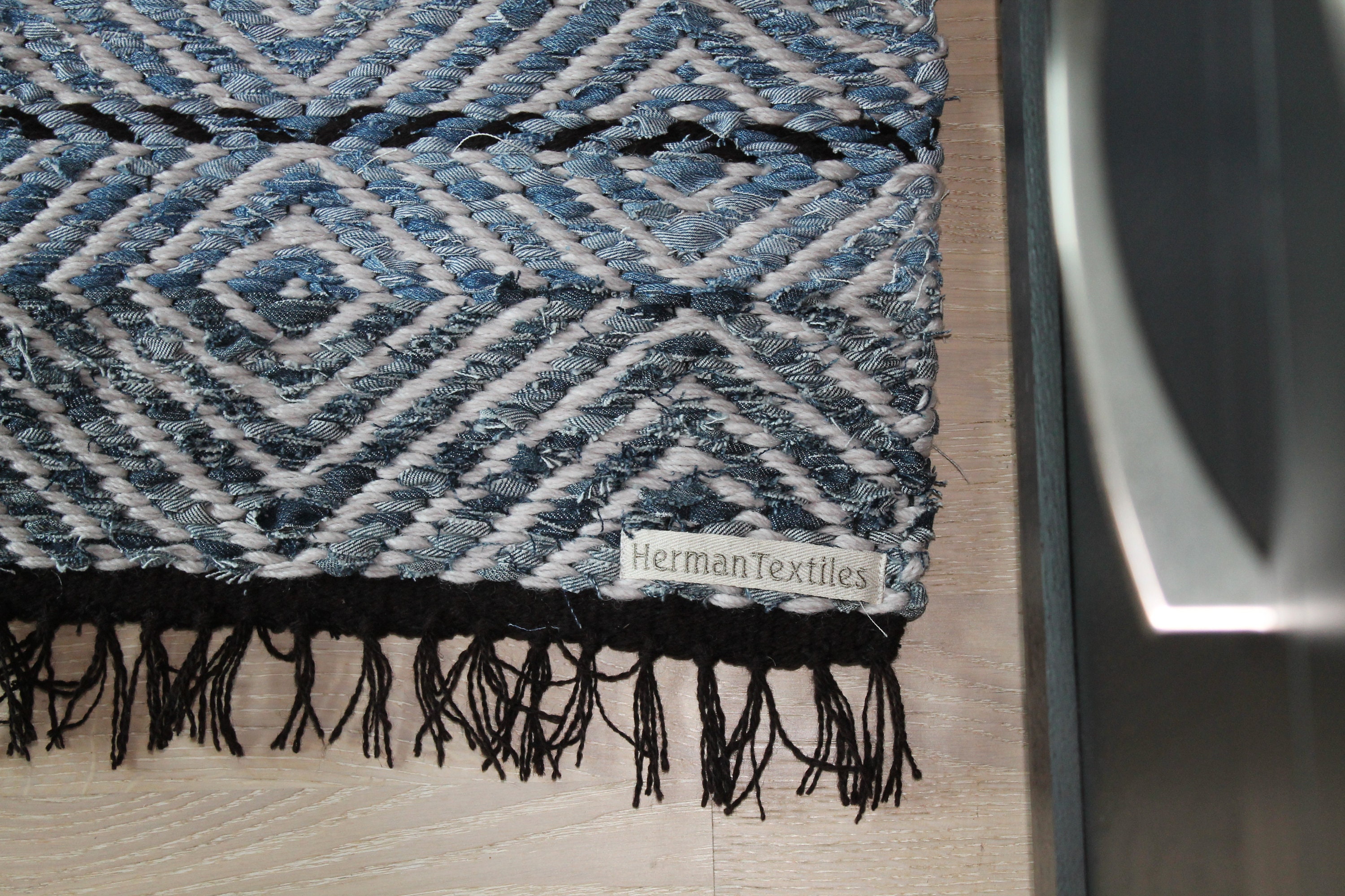 Denim Blue Rug /handwoven Kitchen Cotton Rug / Boho Denim Washable ...