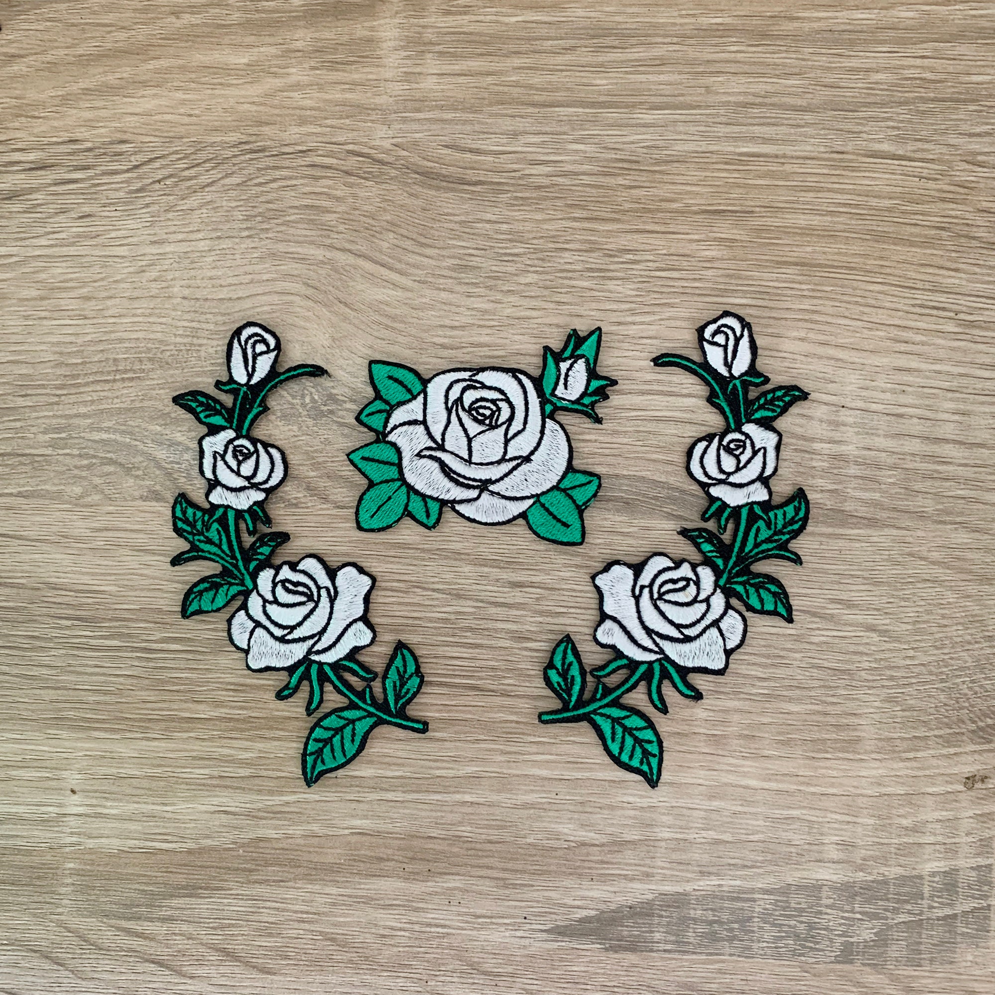 Set of 3 Pc Roses Iron on Patch Rose Patches, Flower Patches Iron on ...