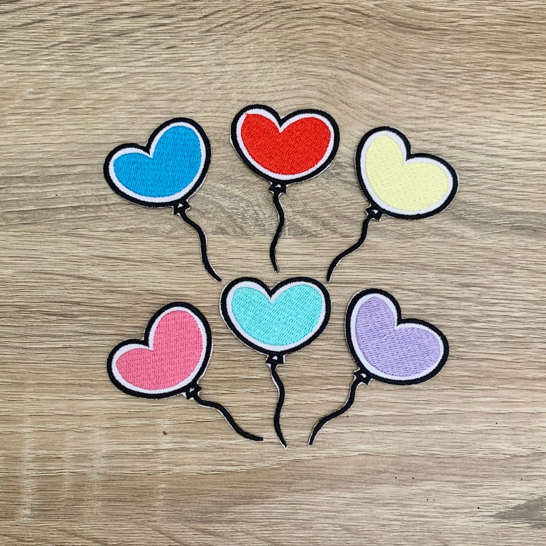 Balloon Heart Iron on Patch Balloon Heart Patches, Disney Patches Iron ...