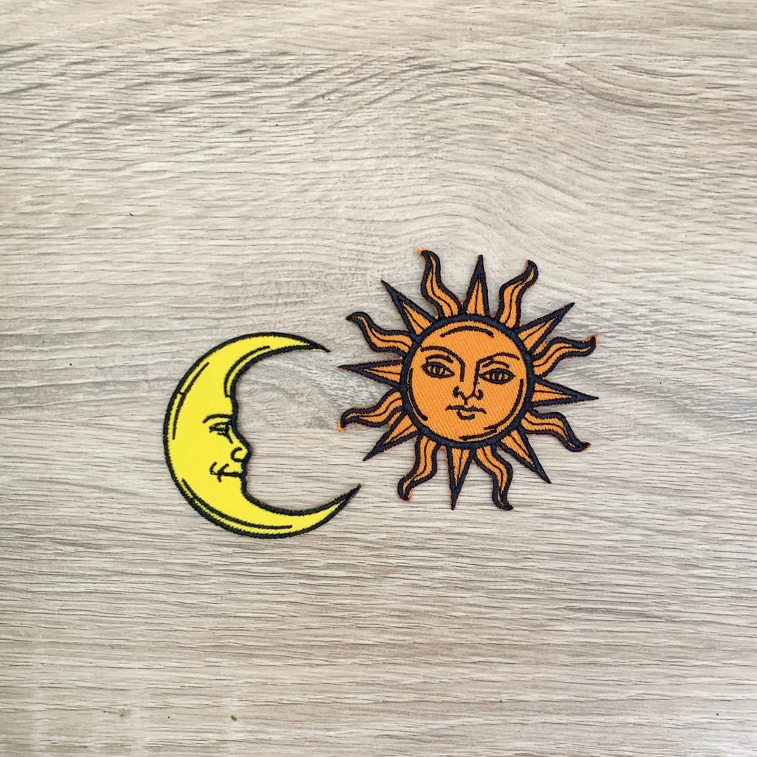 Sun and Moon Iron on Patch Sun and Moon Patches, Cartoon Patches Iron on ,embroidered Patch Iron ...