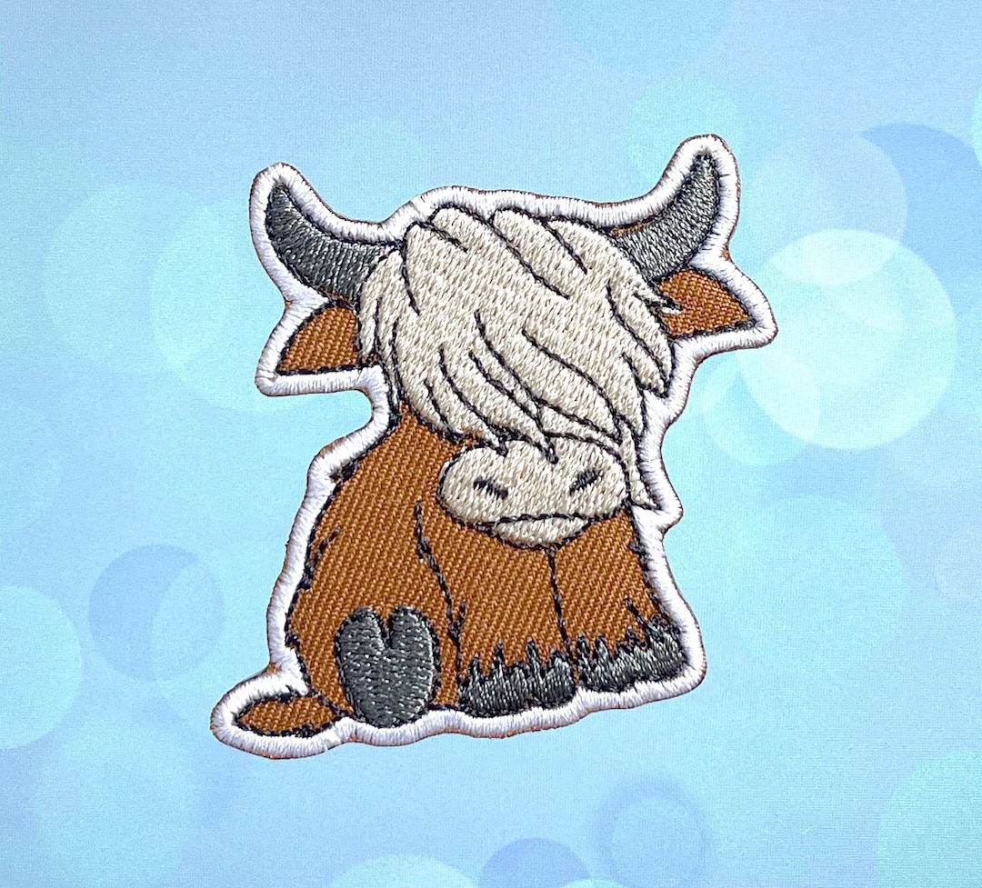 Highland Cow Iron on Patch Highland Cow Patches, Cow Patches Iron on ...