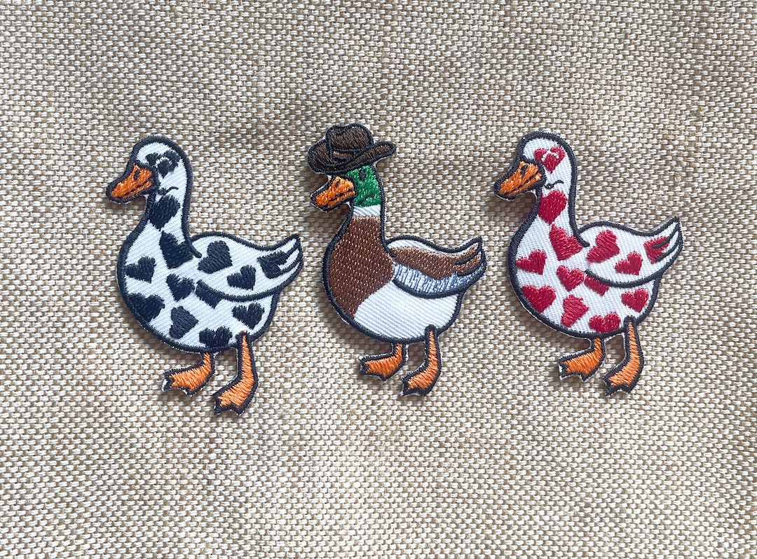 Duck Heart Iron on Patch Duck Patches, Duck Patches Iron on ,embroidered Patch Iron, Patches for ...