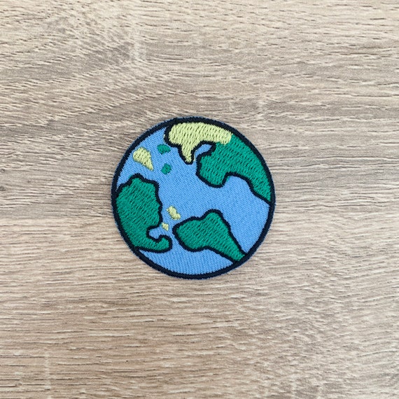 Earth Iron on Patch Earth Patches Cartoon Patches Iron on | Etsy