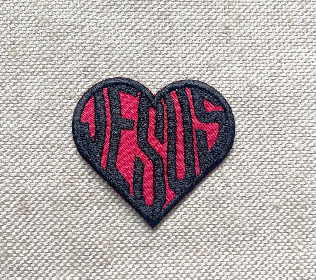 Jesus Iron on Patch Patches, Heart Patches Iron on ,embroidered Patch ...